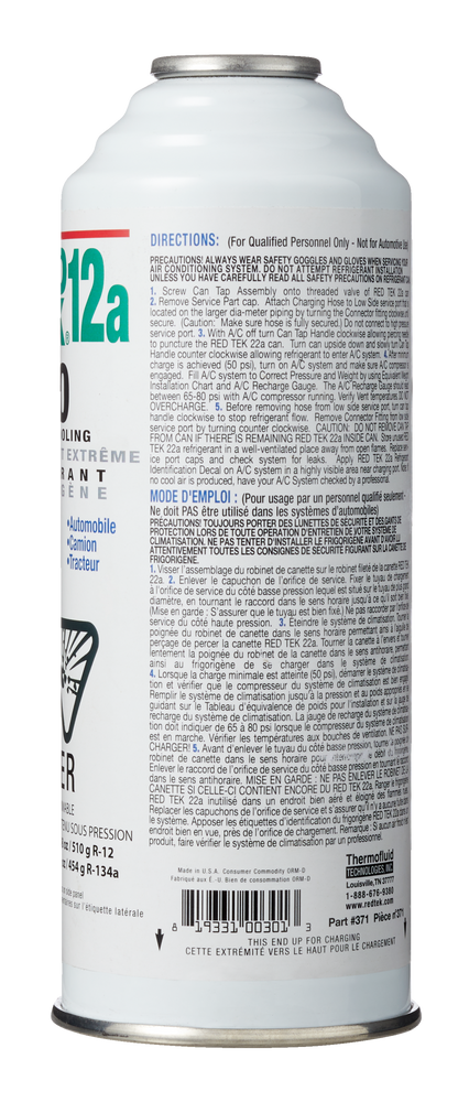 RED TEK R12a Pro Extreme Cooling Refrigerant, 8-oz | Canadian Tire