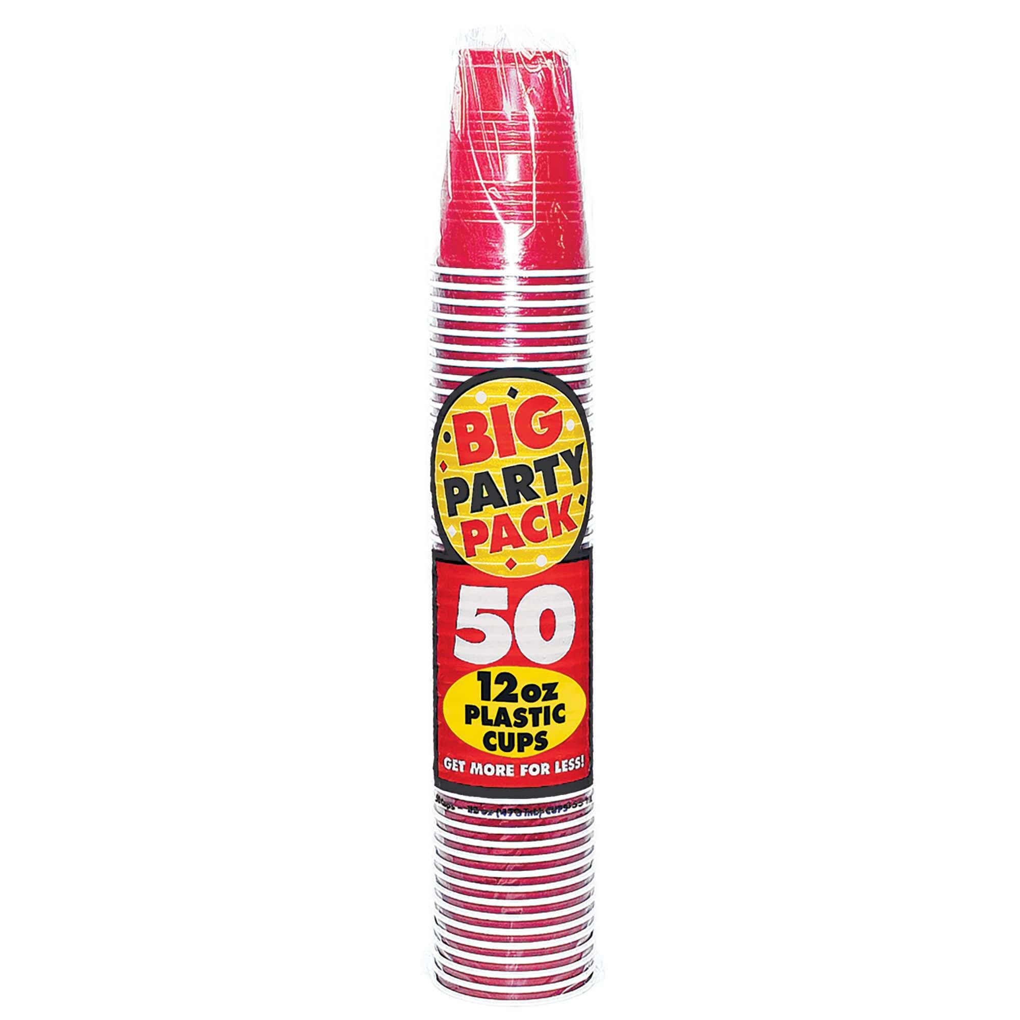 Big Party Pack Plastic Disposable Cups, Assorted Colours, 12-oz, 50-pk ...