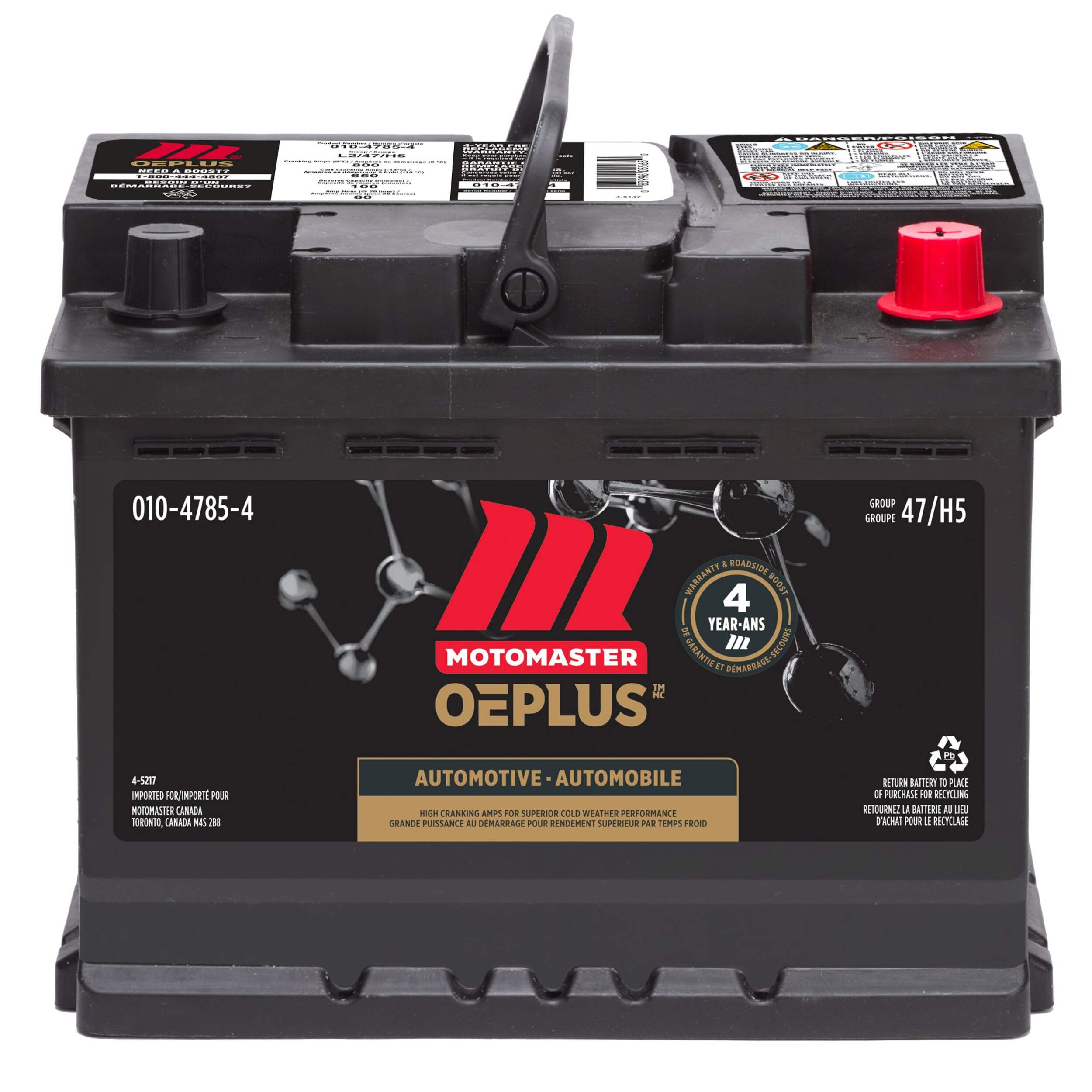 MOTOMASTER OEPLUS Group Size 47 (H5/L2) Battery, 650 CCA | Canadian Tire