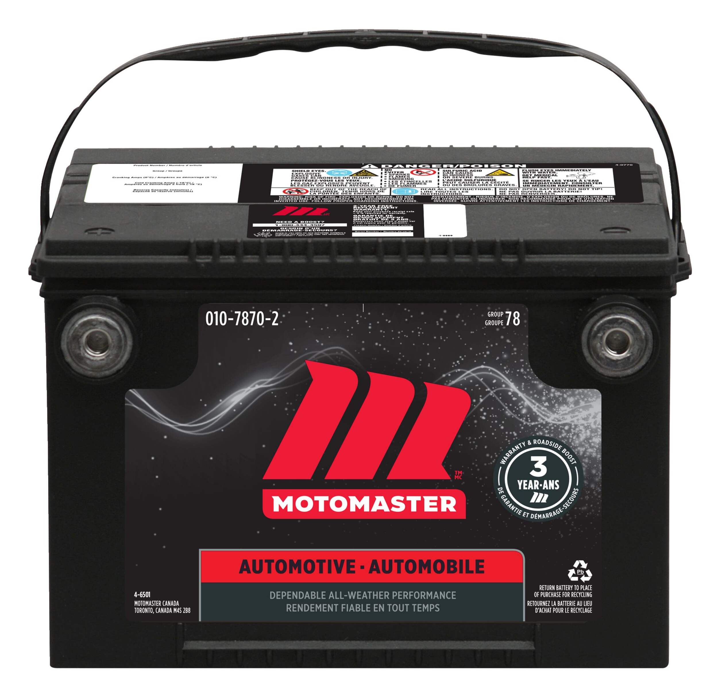 MOTOMASTER Group Size 78 Battery, 800 CCA | Canadian Tire