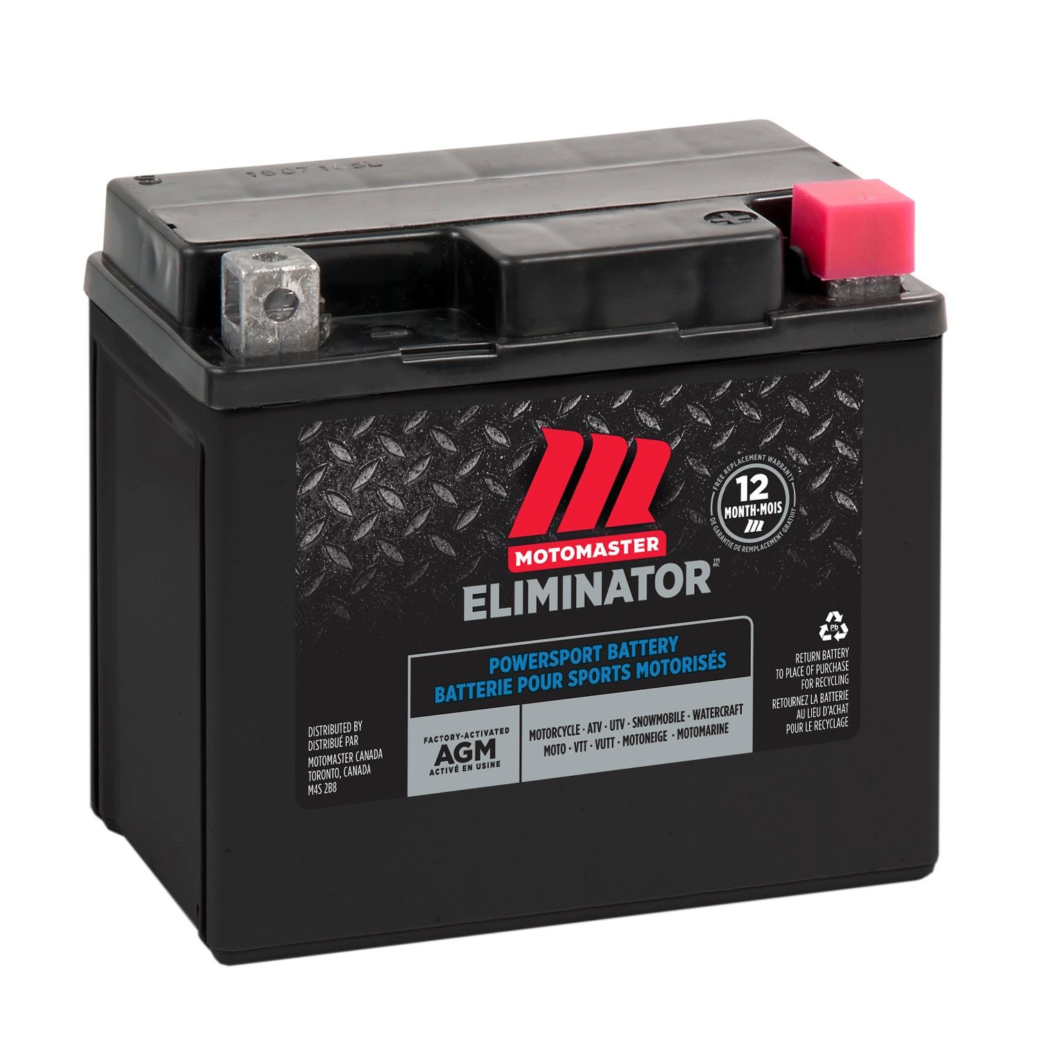 MOTOMASTER ELIMINATOR AGM Factory-Activated Powersports Battery, ETZ7S ...