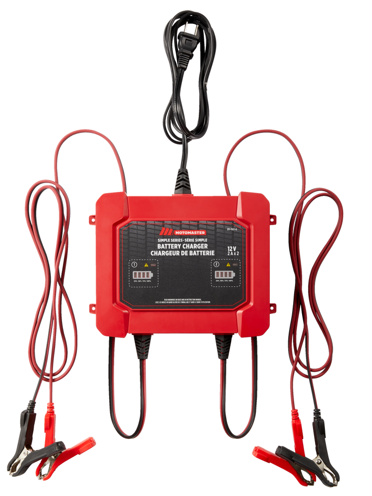 MotoMaster Simple Series 2-Bank Smart Battery Charger/Maintainer, 2x2 ...