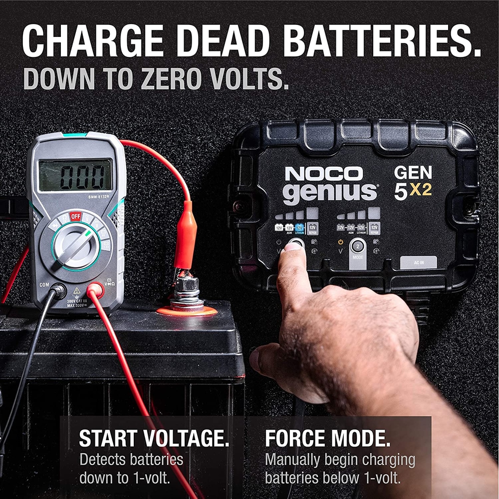 NOCO GEN5X2 Onboard Smart Battery Charger/Maintainer/Desulfator, 2-Bank ...