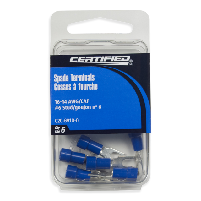 MotoMaster 16-14 AWG Automotive Spade Terminal, #6 Stud, 6-pk ...