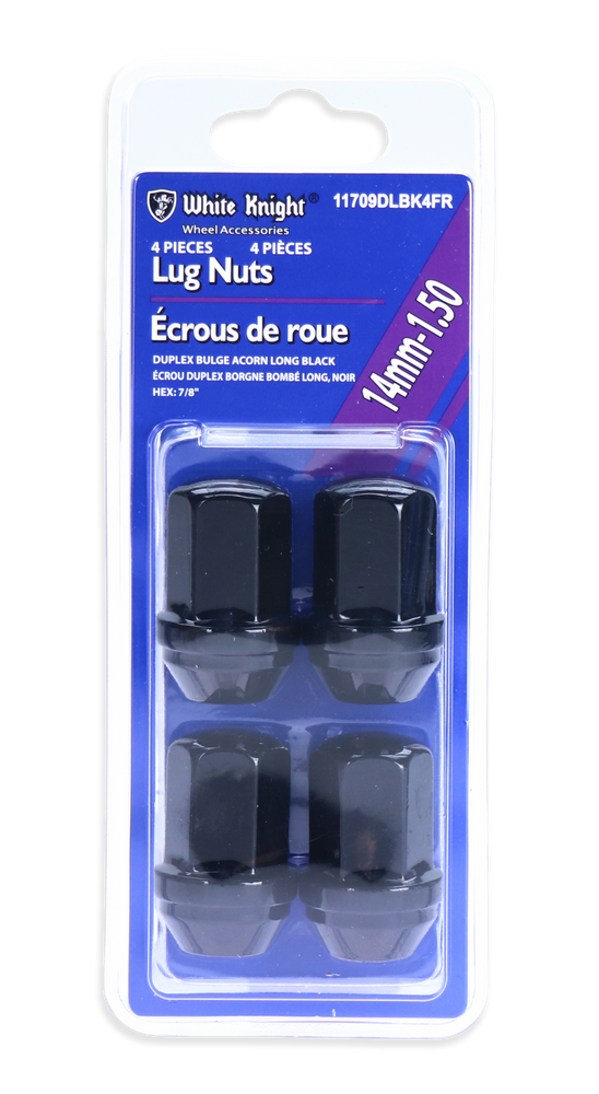 White Knight 14mmx1.5 Black Duplex Bulge Acorn Long Lug Nut | Canadian Tire