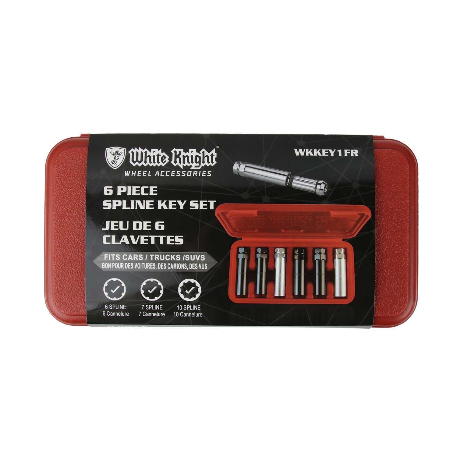 WhiteKnight WK-KEY1FR Spline Key Assortment Set for Car/Truck, 6-pk ...