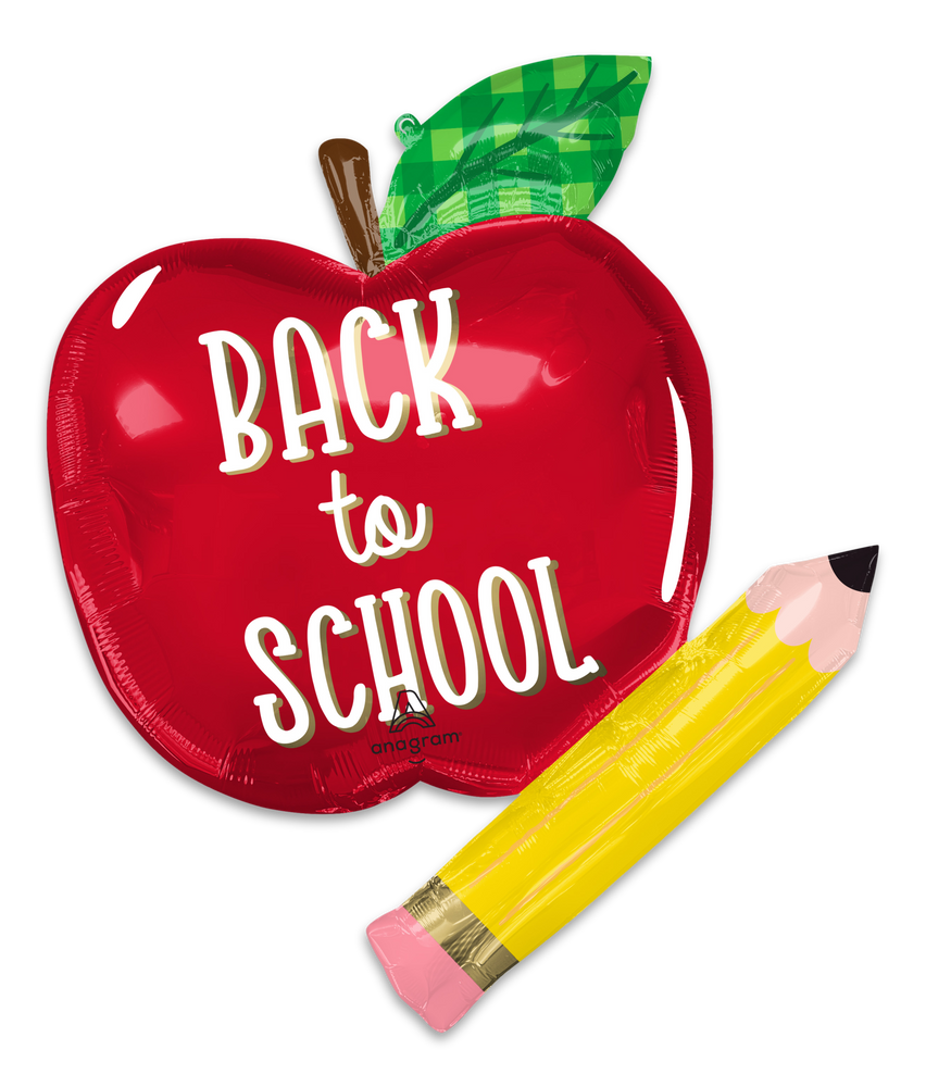 Back to School Apple & Pencil Supershape Balloon | Party City