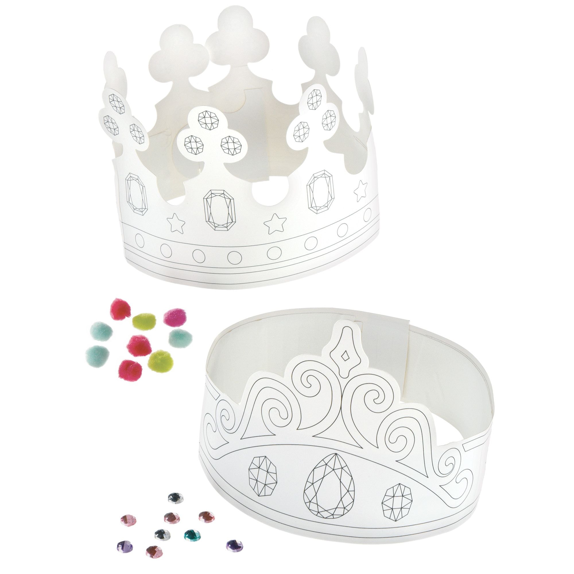 Colour Your Own Crown Kit, Multi-Coloured, 12-pk, for Arts & Crafts ...