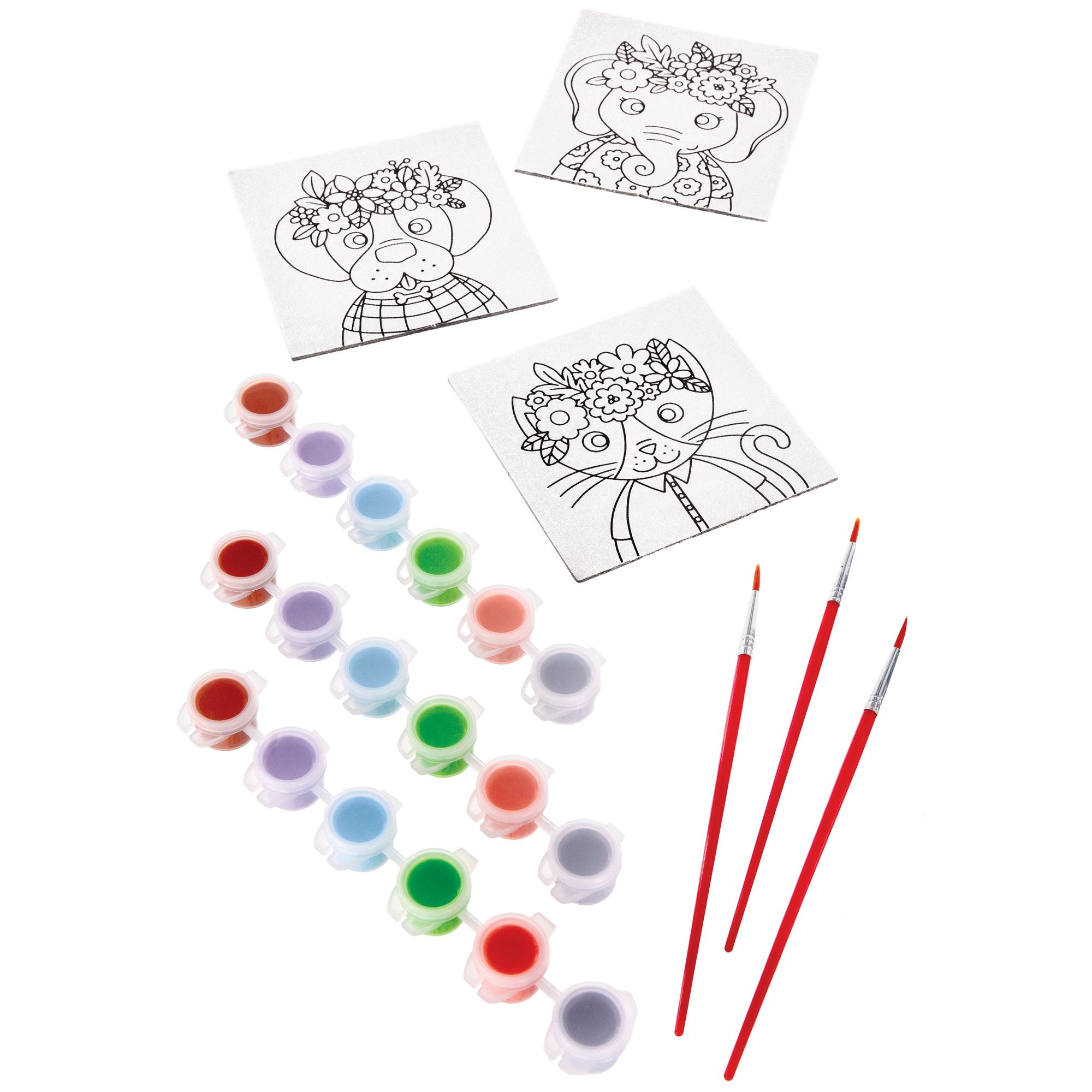 Colour Your Own Canvas Animal Set, 8-ct | Party City
