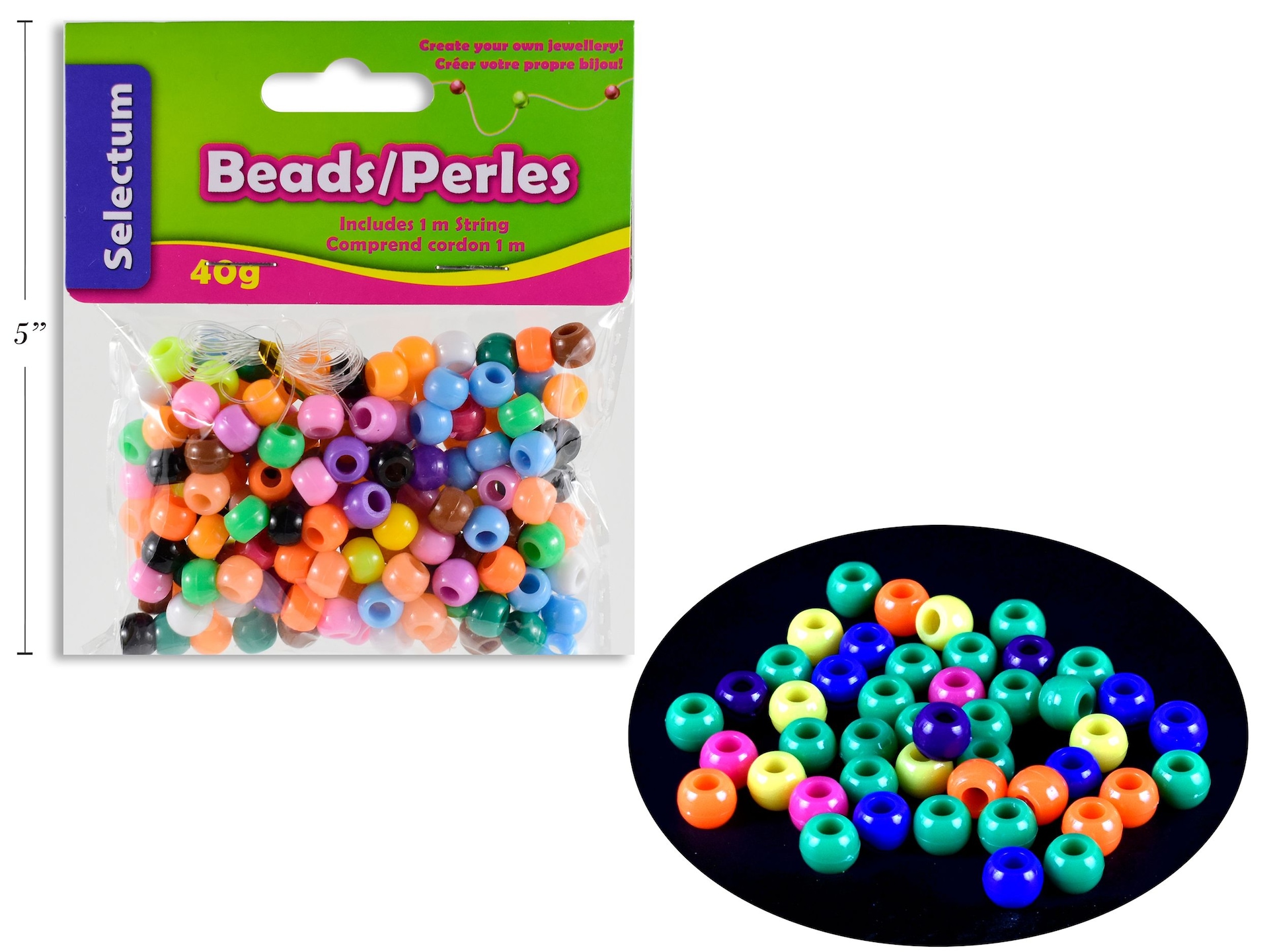 Round Beads With String, Assorted Colour Beads | Party City