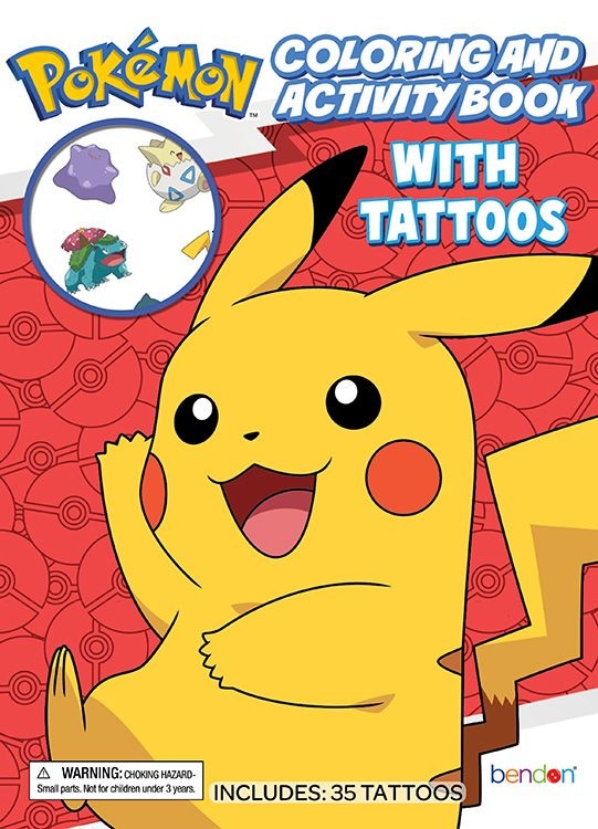 Pokémon Colour Activity Book with Tattoos | Party City