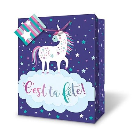Unicorn French 'C'est Ta Fete' Gift Bag | Party City