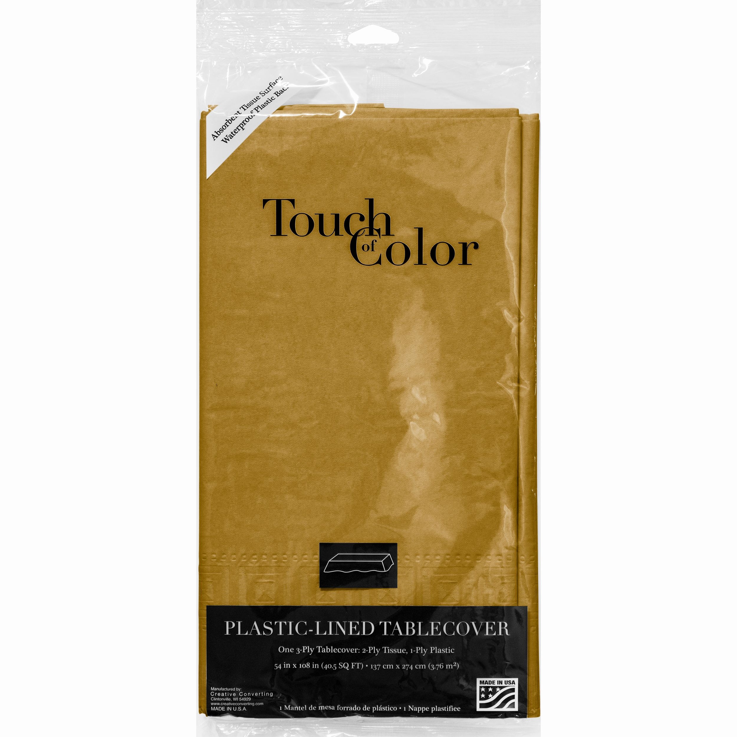 Rectangle Gold Paper Disposable Table Cover, 54x108-in, for New Year's ...