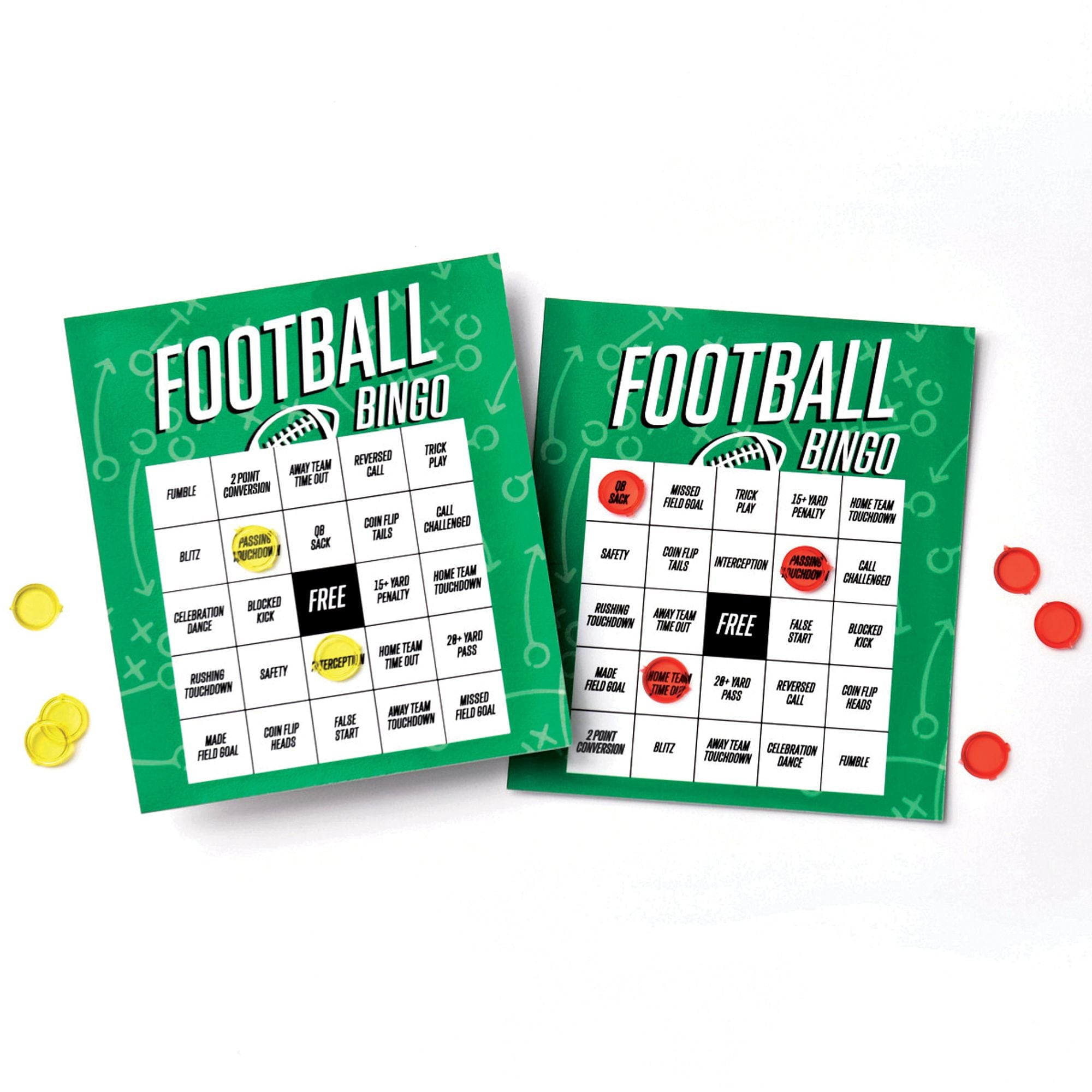 Football Bingo Game Set, Includes Cards & Markers, 10-pk, English ...