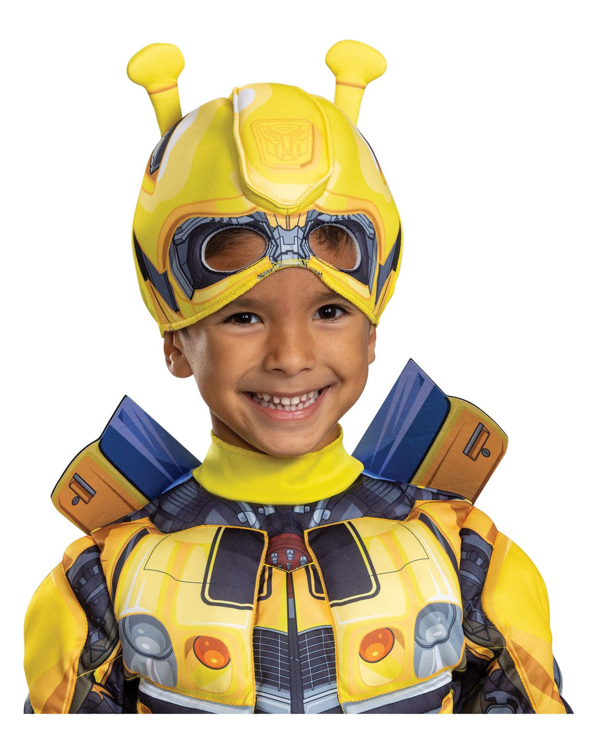 Toddler Transformers Bumblebee Yellow Padded Jumpsuit with Mask Halloween Costume, Assorted ...