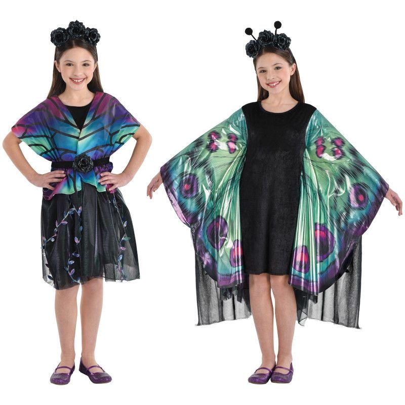 Kids' Butterfly Blue/Green/Black Transformative Dress with Headband ...