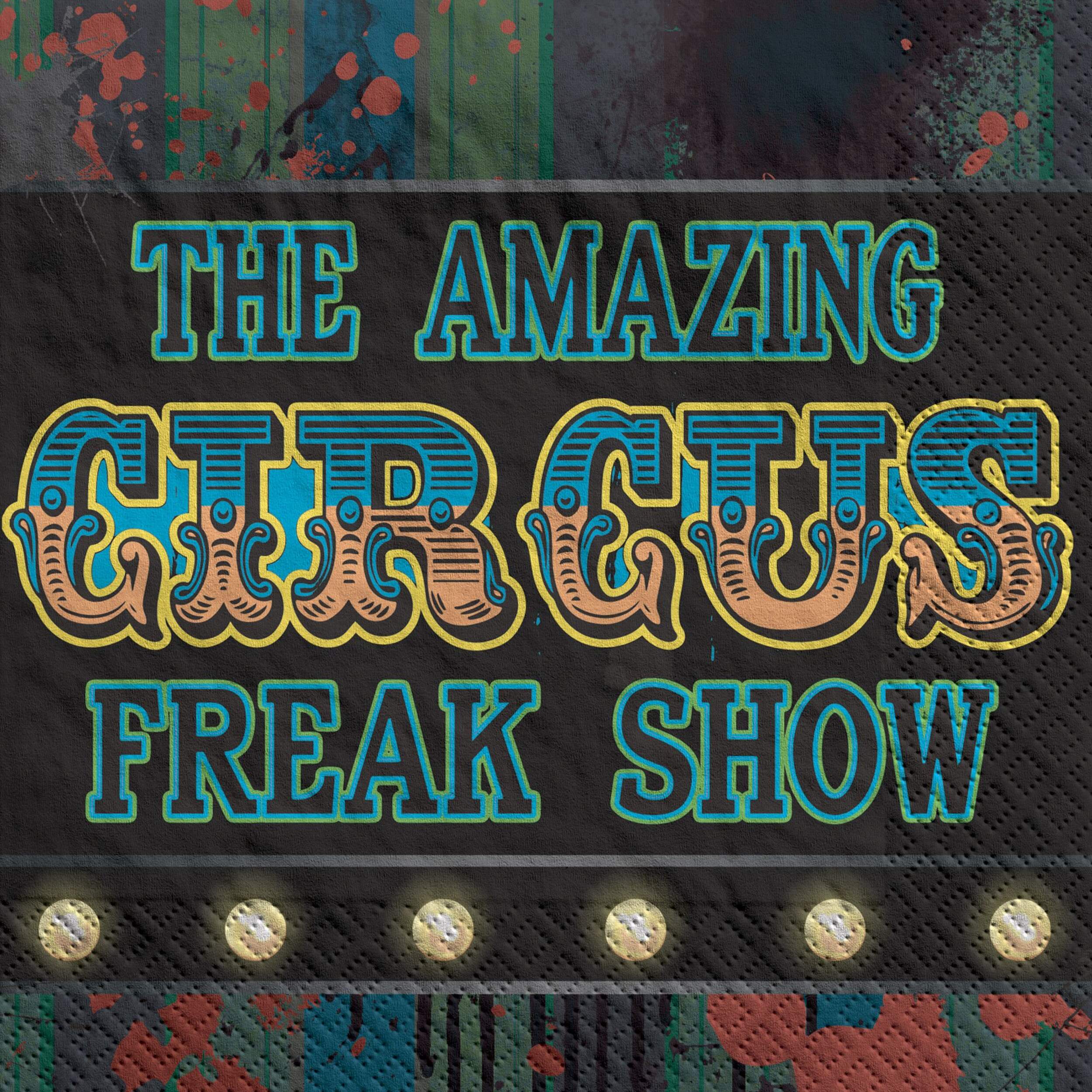 Creepy Carnival "The Amazing Circus Freak Show" Square Paper Disposable Lunch Napkins, Multi ...