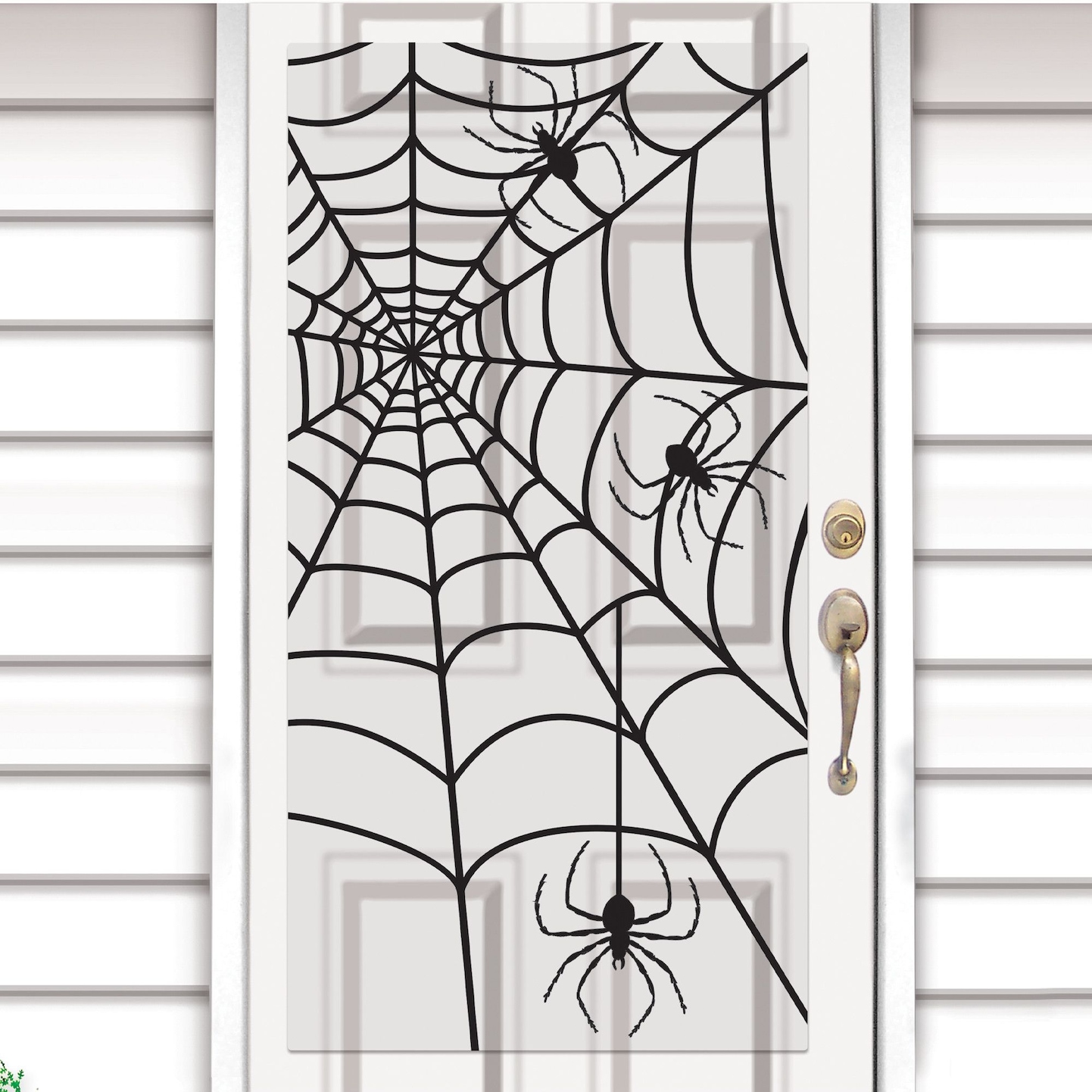 Spider Web Door Cling Decal, Black, 10.5-in, Indoor Decoration for ...