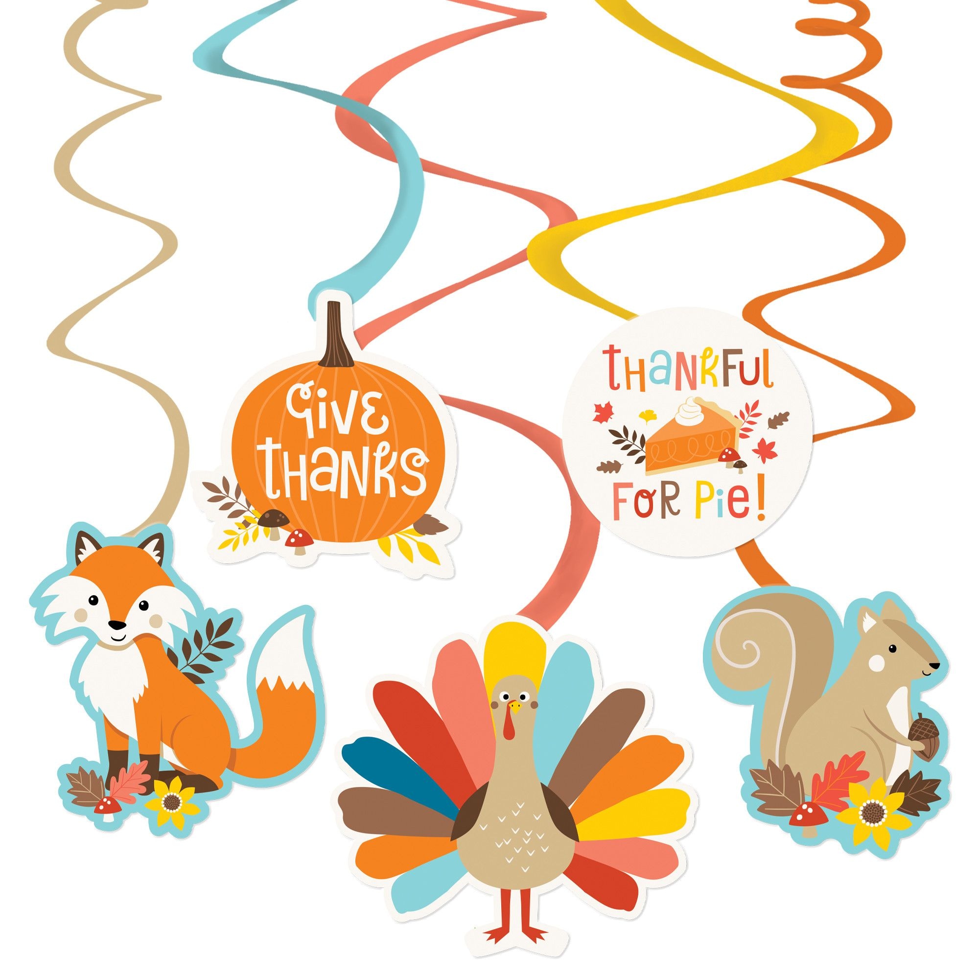 Happy Turkey Day Swirl Decoration Multi Value Pack, 30-pc | Party City