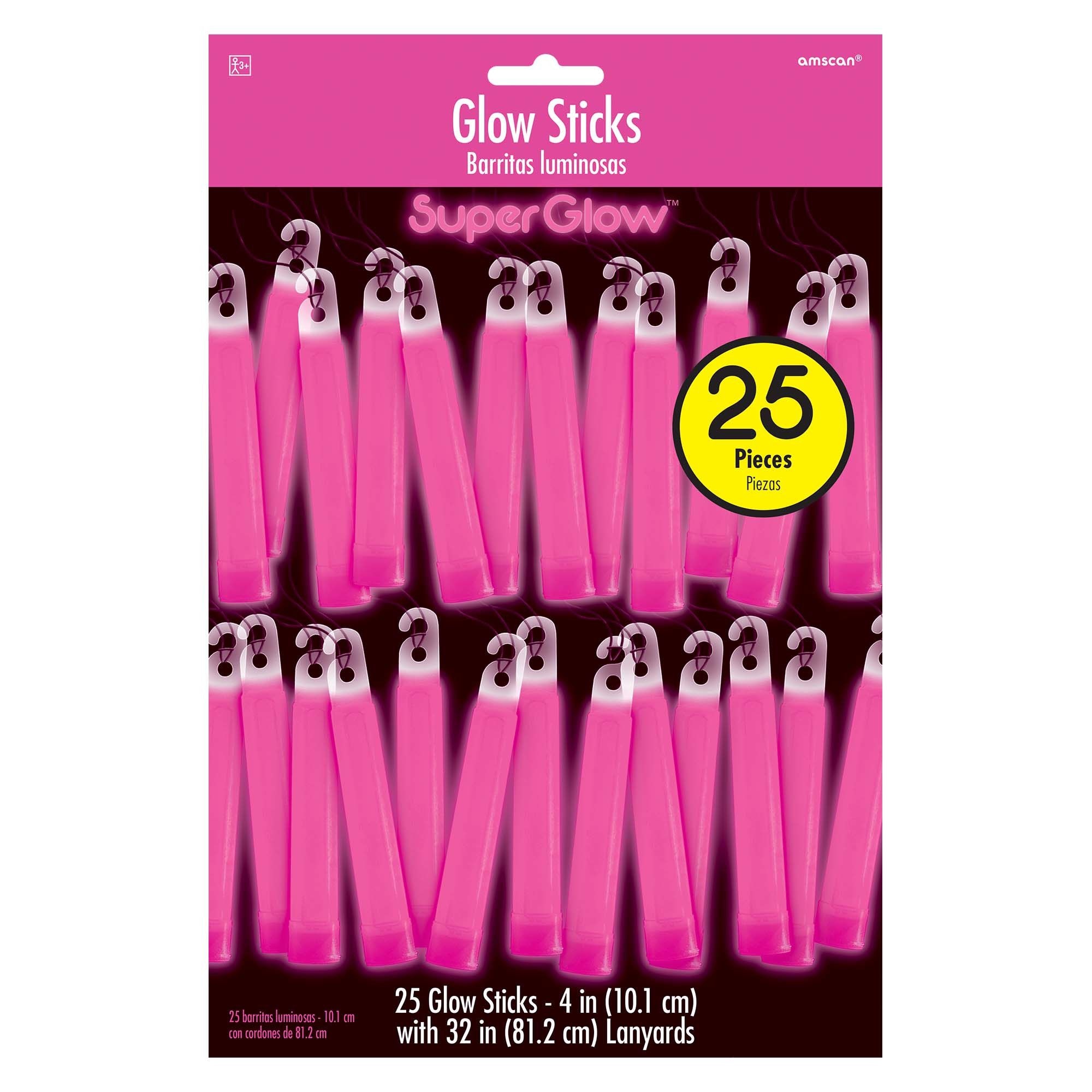 Glow Stick Necklaces, Pink, One Size, 25-pk, for Canada Day/Summer ...