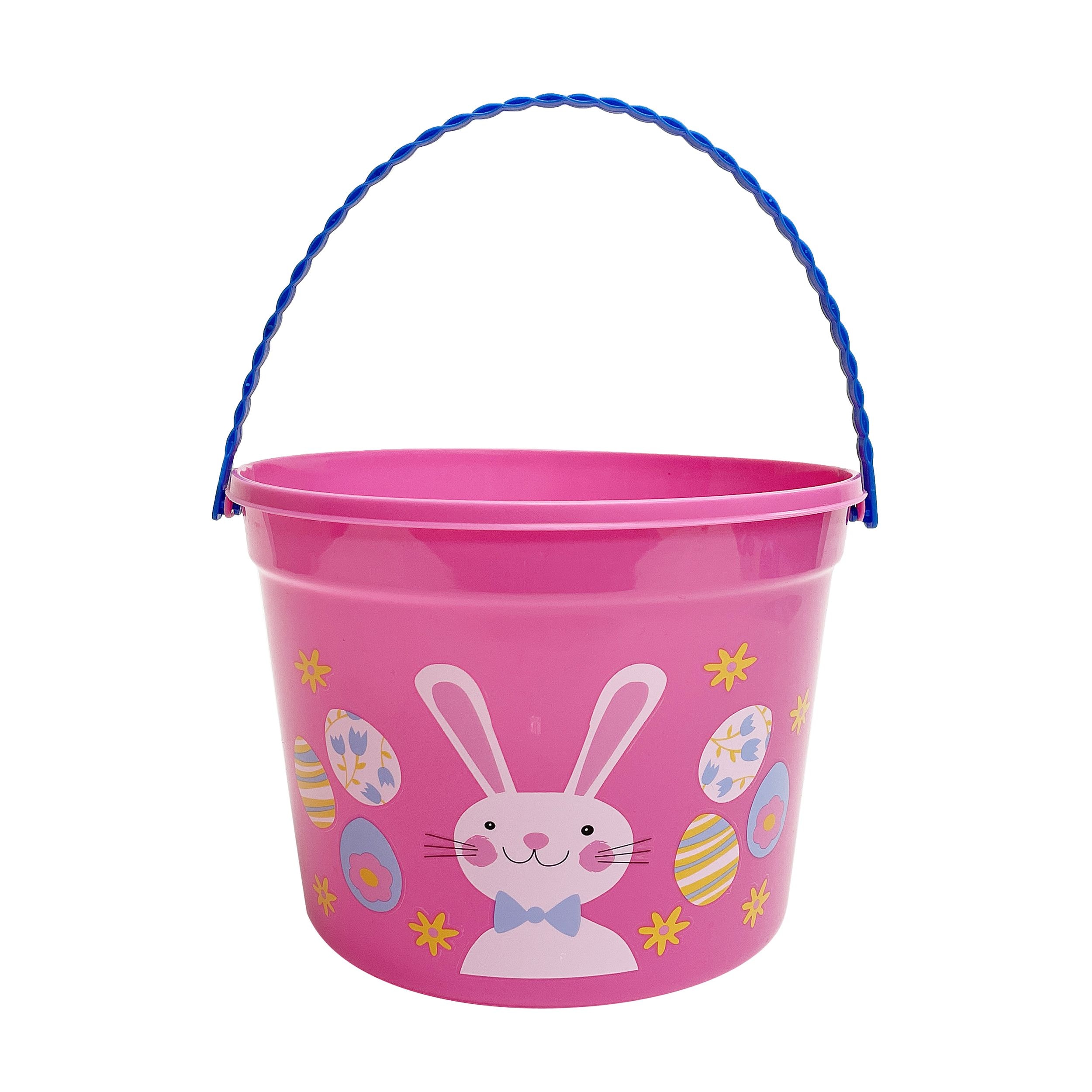 Easter Pink Bunny Print Plastic Bucket | Party City