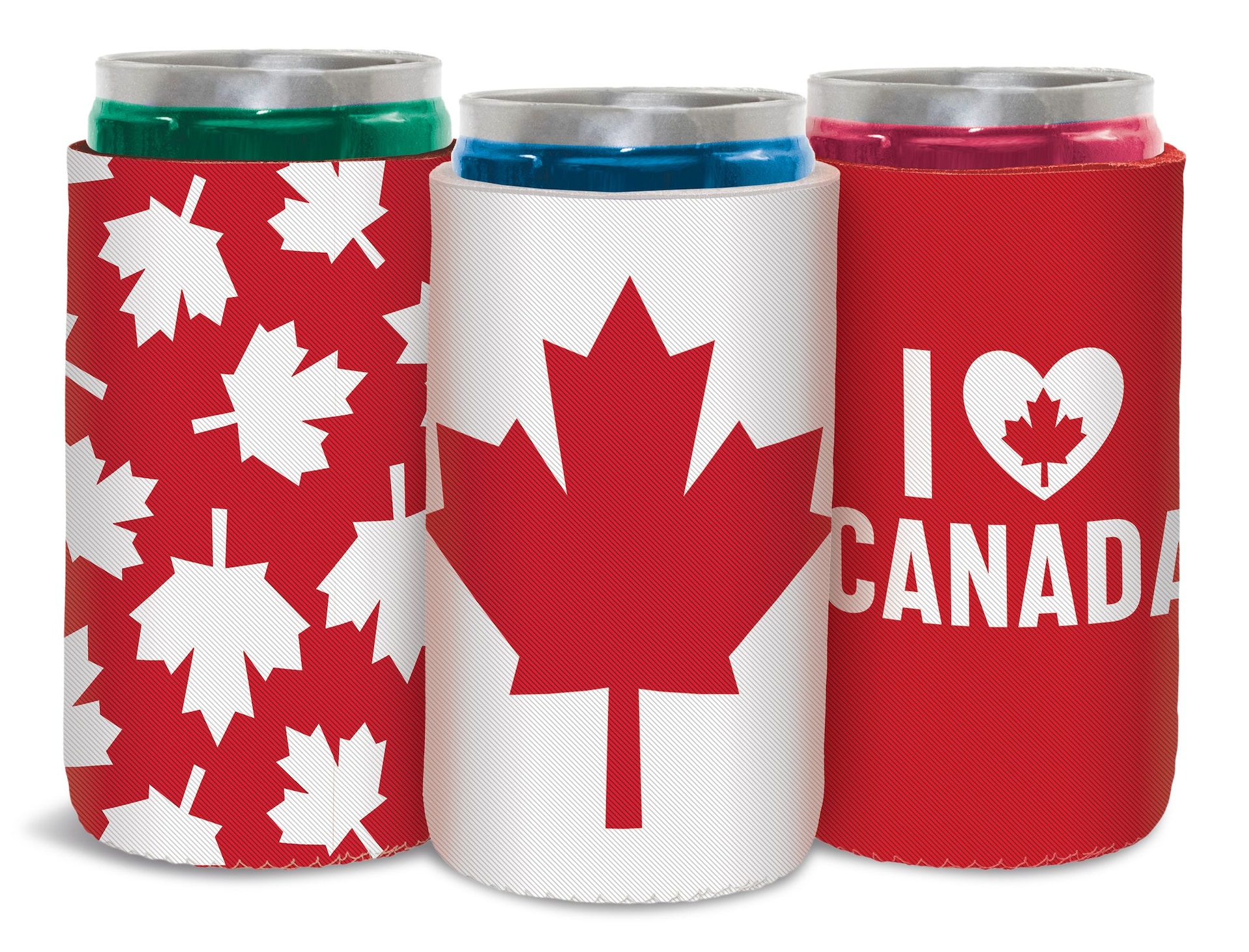 Canada Day Drink Cover Sleeves, Assorted Designs, 3-pk | Party City