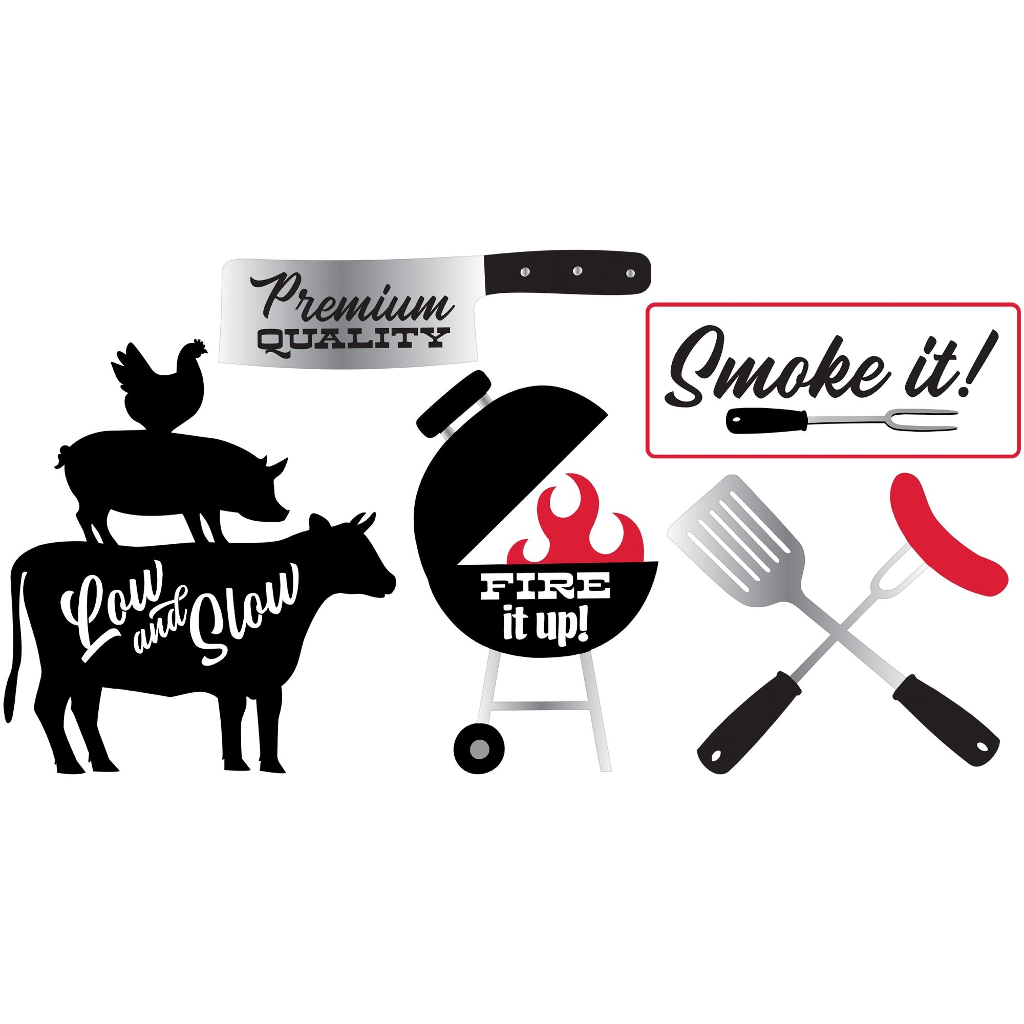 Summer BBQ Paper Cutouts, 5-ct | Party City