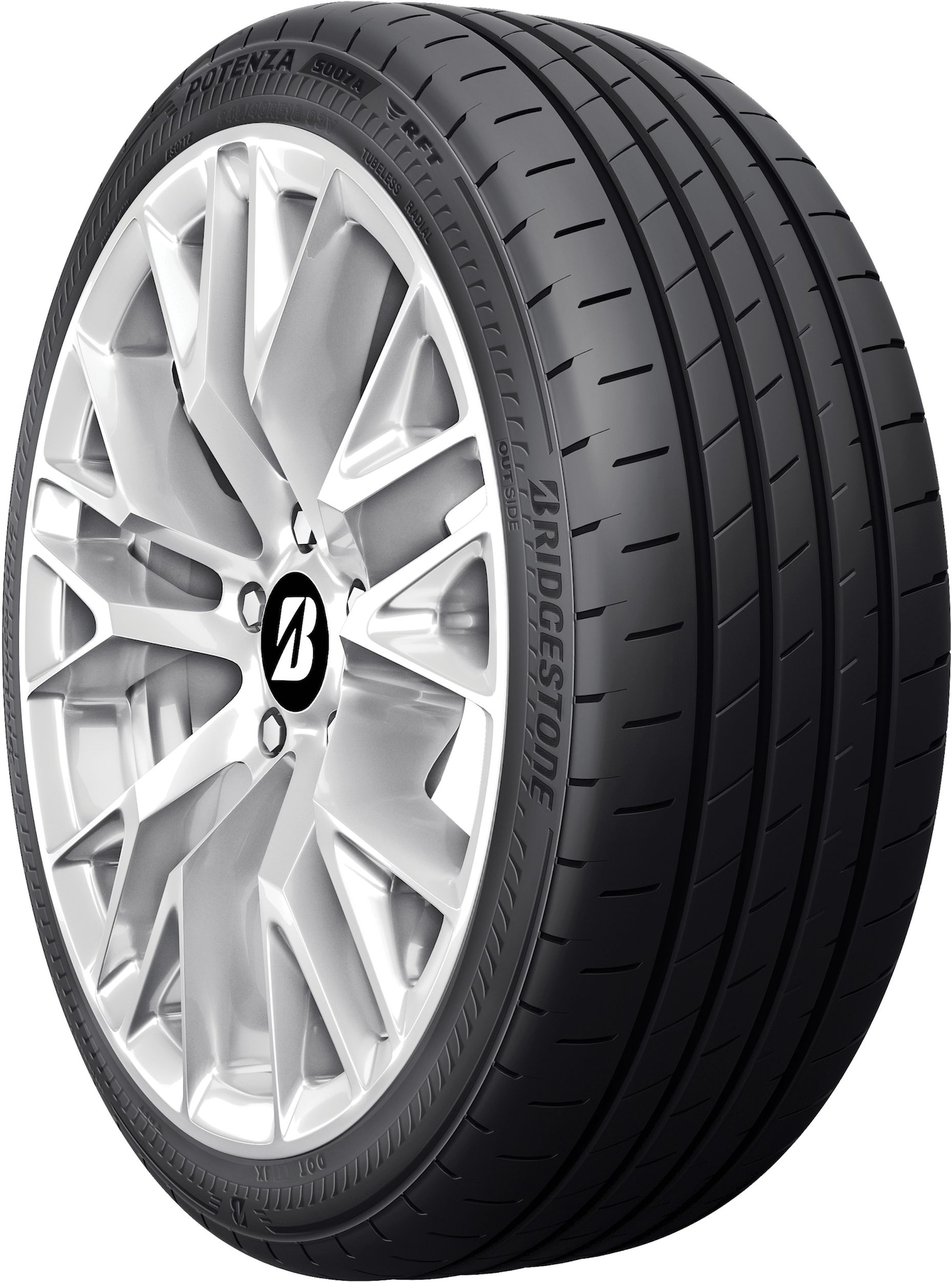 Bridgestone Potenza S007 High Performance RFT Tire with Reduced Noise ...