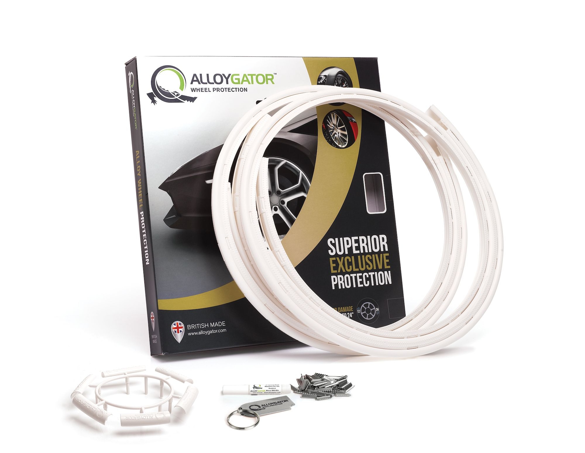 AlloyGator Wheel Guard Protector, Fits Up to 24-in, Set of 4, White ...