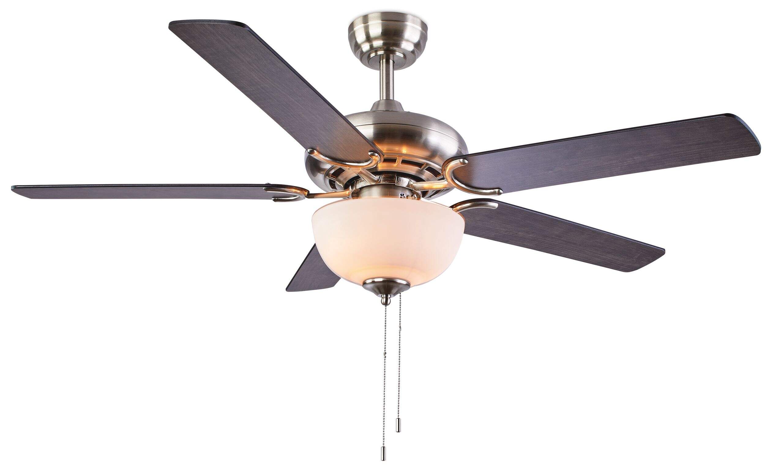 For Living 5-blade 3-Speed Ceiling Fan with 2 Lights & Pull Chain, 52 ...