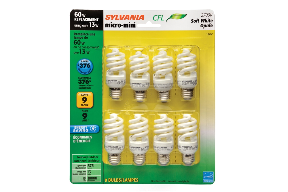Sylvania 13W Spiral CFL Soft White Bulbs, 8-pk | Canadian Tire