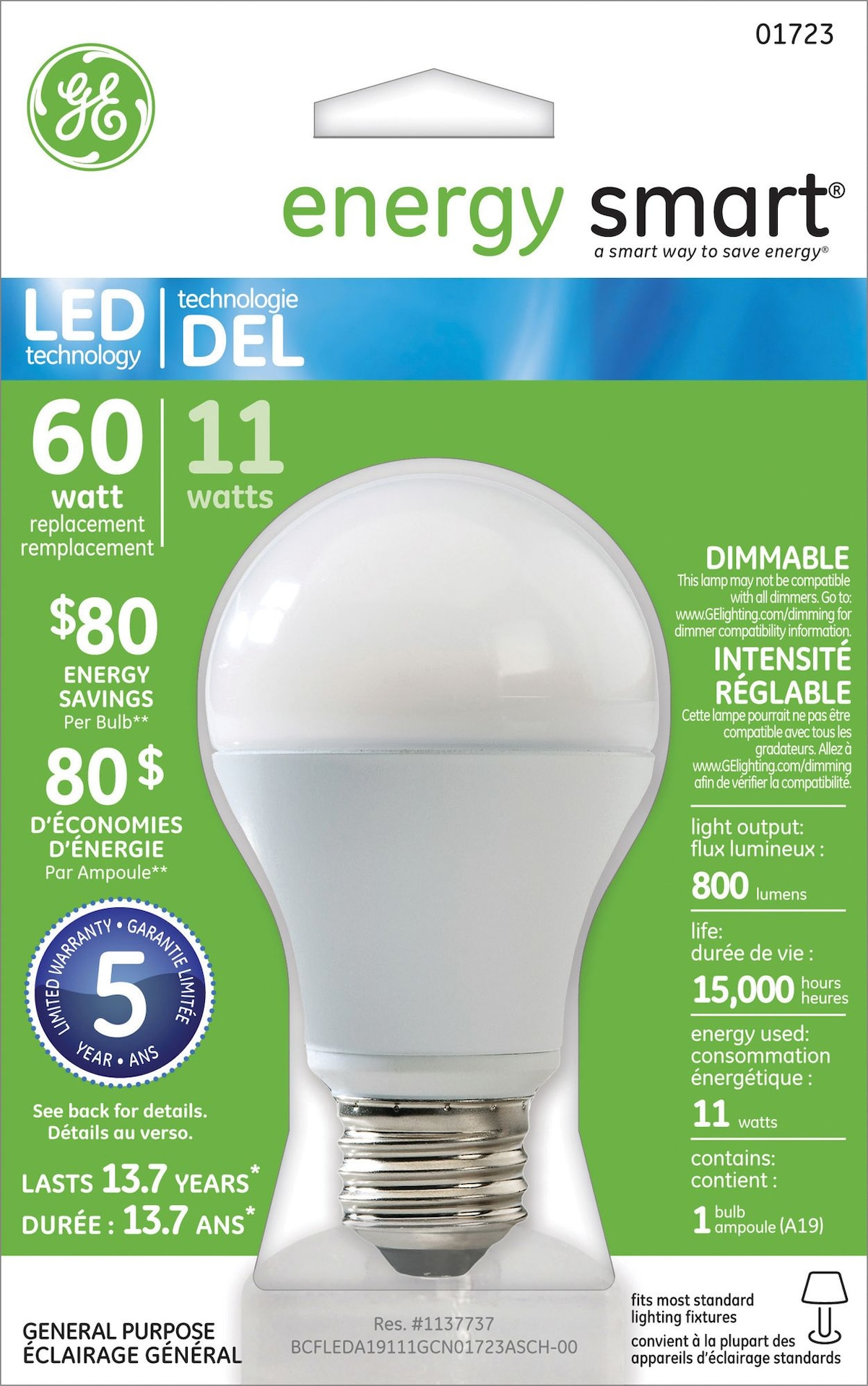 GE LED 11W Dimmable A19 Value Bulb | Canadian Tire