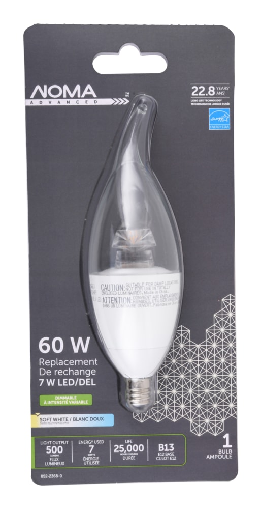 NOMA LED Chandelier 60W Dimmable Soft White Bulb | Canadian Tire