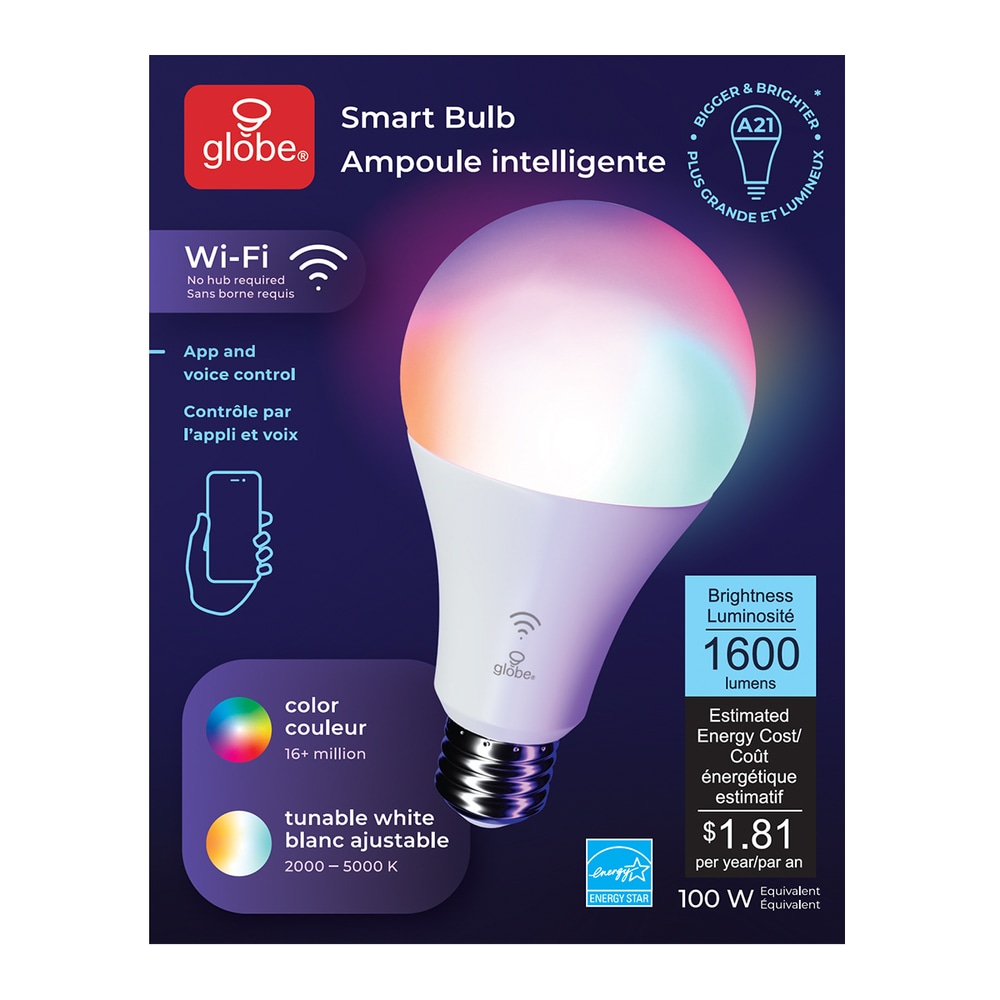 Ampoules à DEL intelligentes à intensité variable par Wi-Fi Globe ...