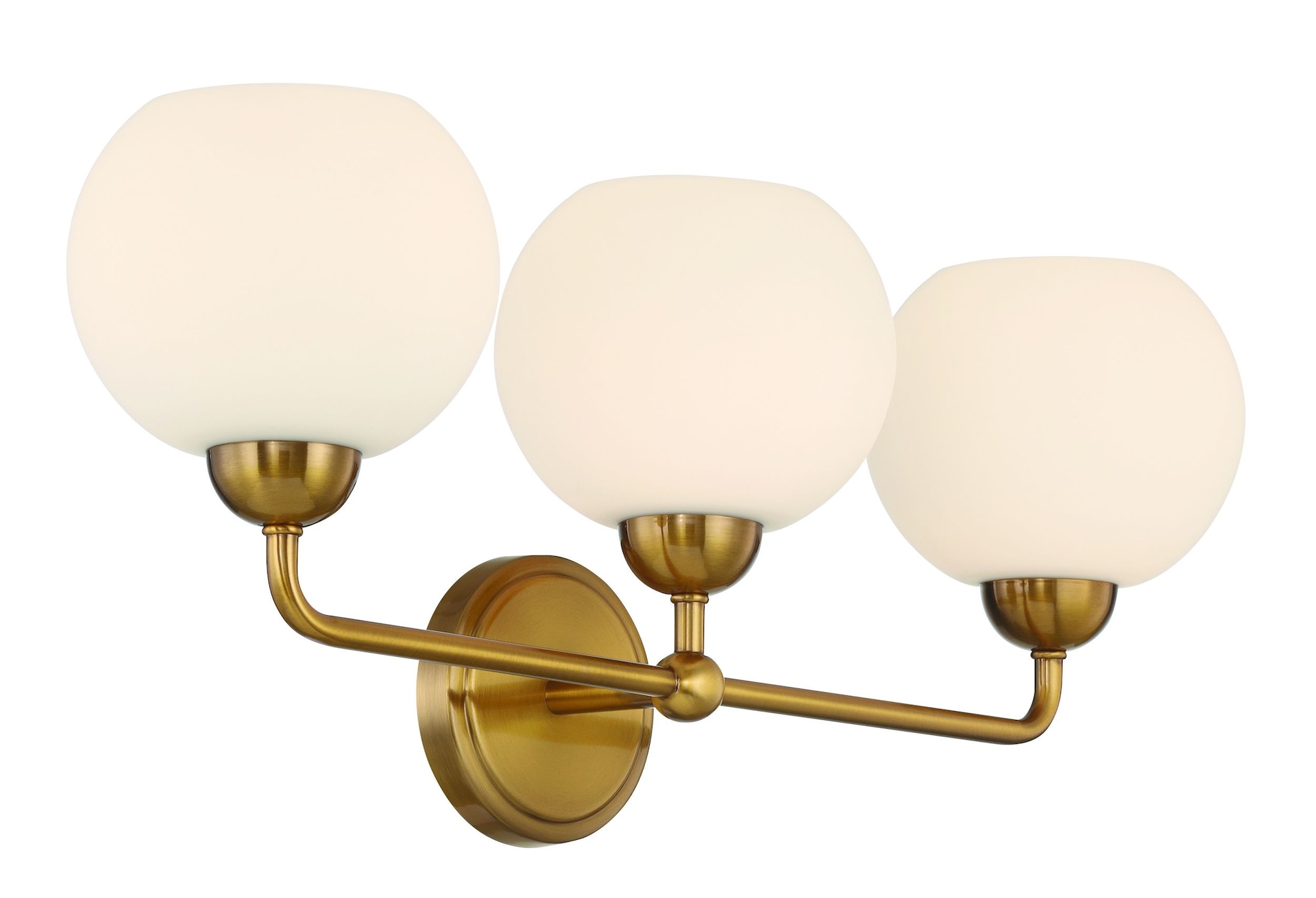 Applique salle de bain Eurofase, 3 lumières, abat-jour opale or ...