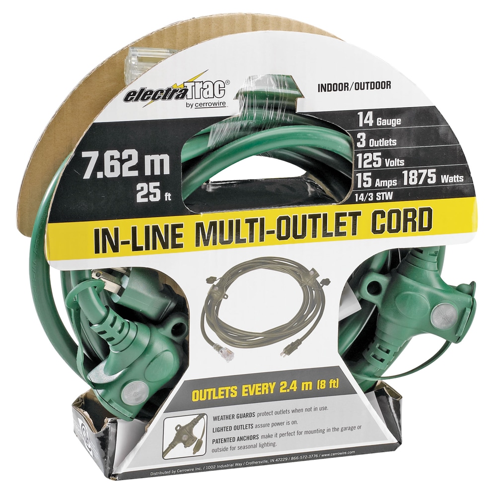 Electratrac Heavy Duty Multi-Outlet Cord, 14-gauge, 25-ft | Canadian Tire