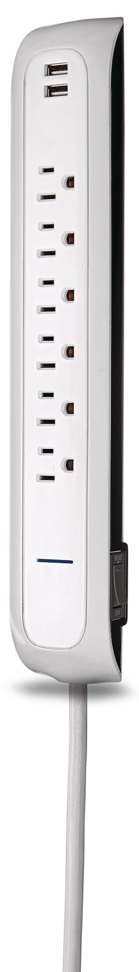 NOMA 6-Outlet and 2 USB Port Power Bar with Surge Protector, 4-ft Cord ...