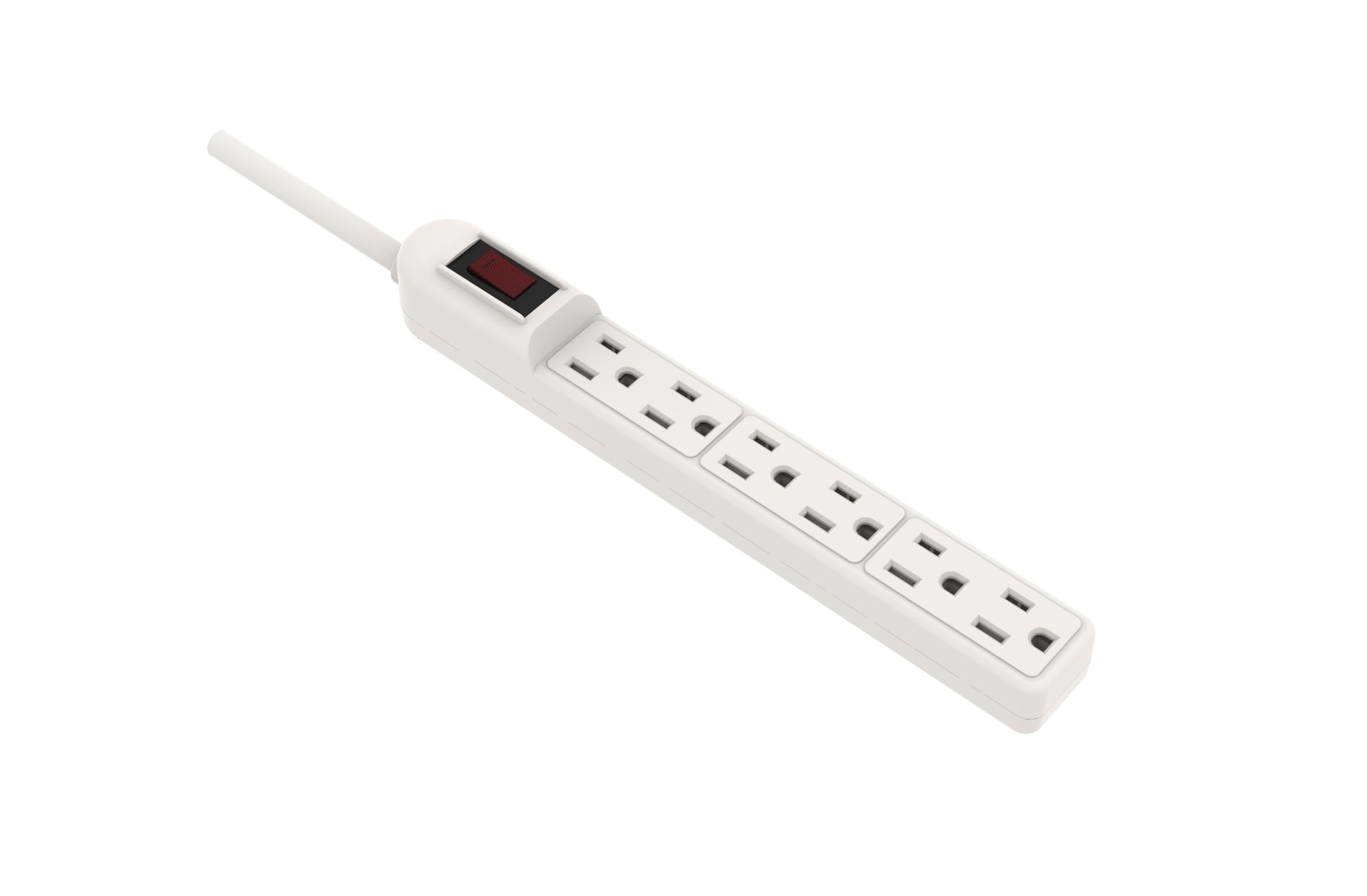Certified 6-Outlet Power Bar, 1-ft 6-in cord, White | Canadian Tire