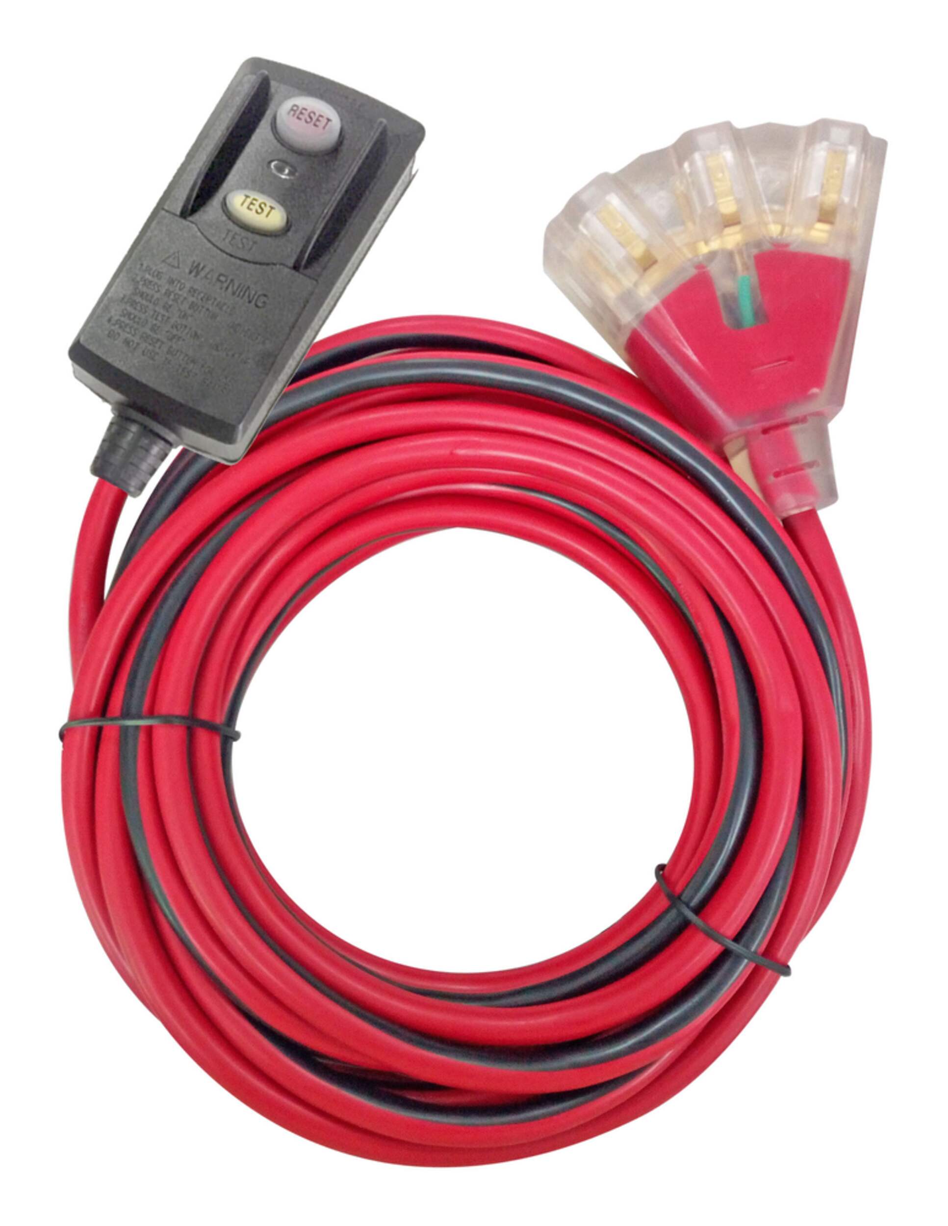 MAXIMUM 6-ft 14/3 Outdoor GFCI Extension Cord with 3 Grounded Outlets ...