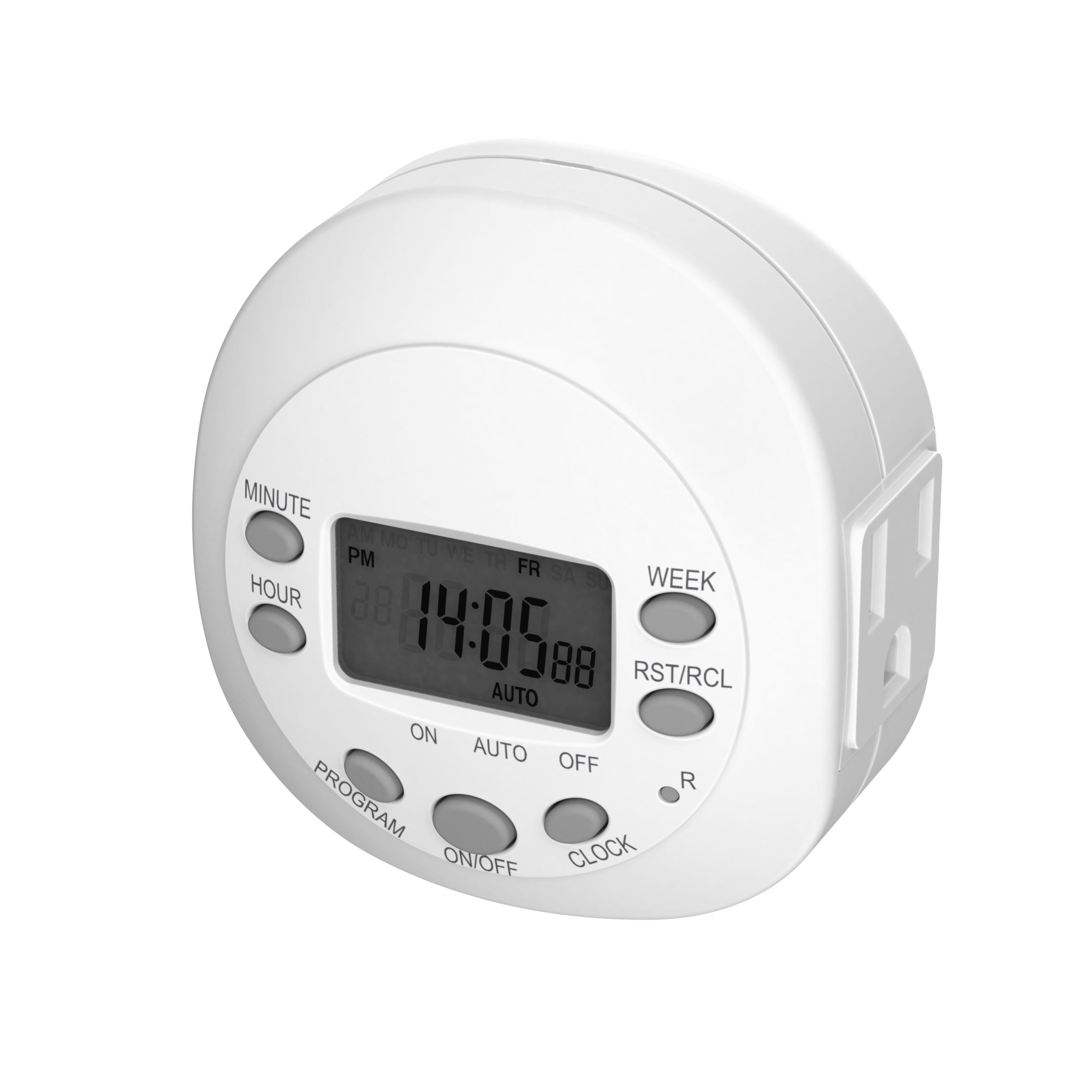 NOMA Indoor Digital Timer, 20 Programmable settings, 1-Outlet, White ...
