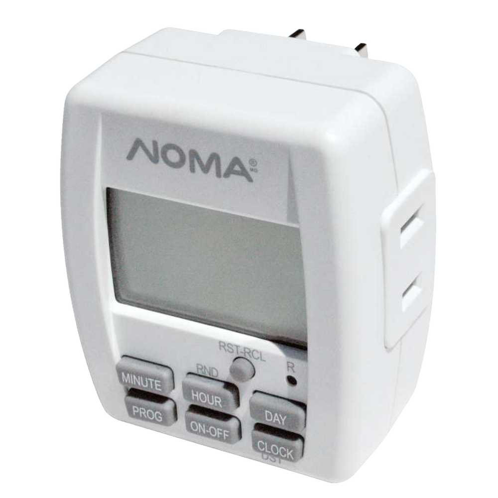 NOMA Indoor Digital Timer 1 Outlet With 20 Programmable Settings NOMA Indoor Digital Timer 1 Outlet With 20 Programmable Settings