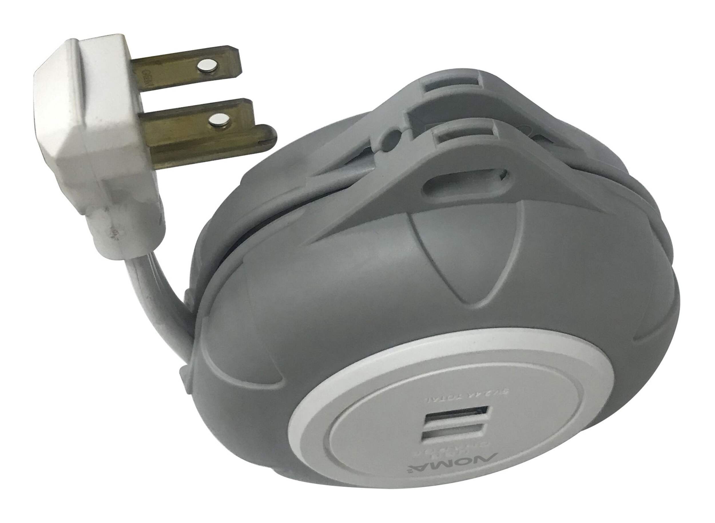 NOMA 1-Outlet and 2 USB Travel Extension Cord, 6-ft Retractable Plug, Grey | Canadian Tire