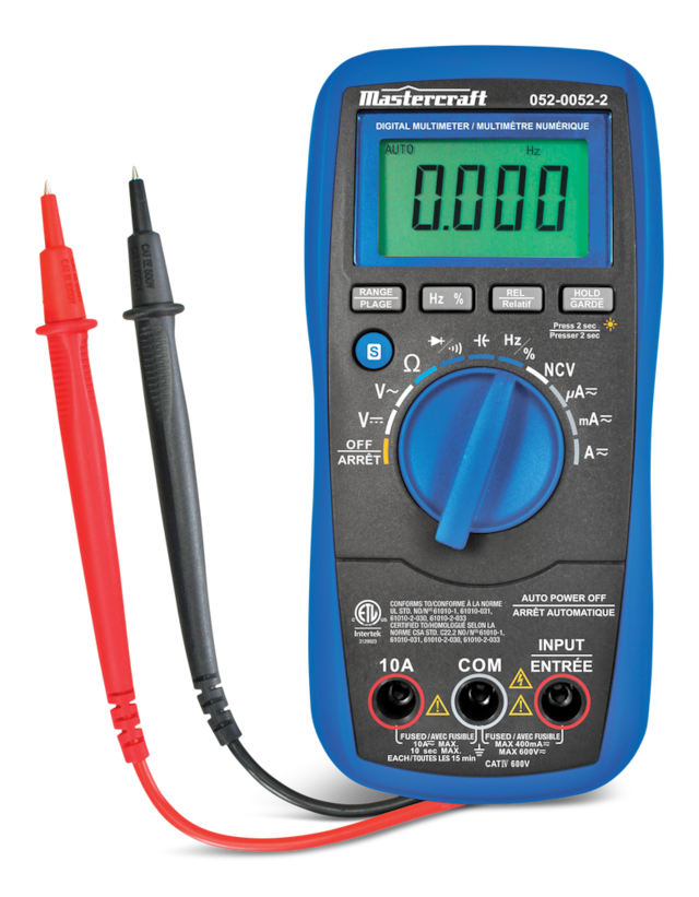 Mastercraft Full Autoranging Digital Multimeter with 11 Functions and Auto Power Off After 15 ...