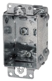 Boîte à 1 dispositif Hubbell 1102LUBAR avec vis de surélevage, extrémités de câblage, groupable ...