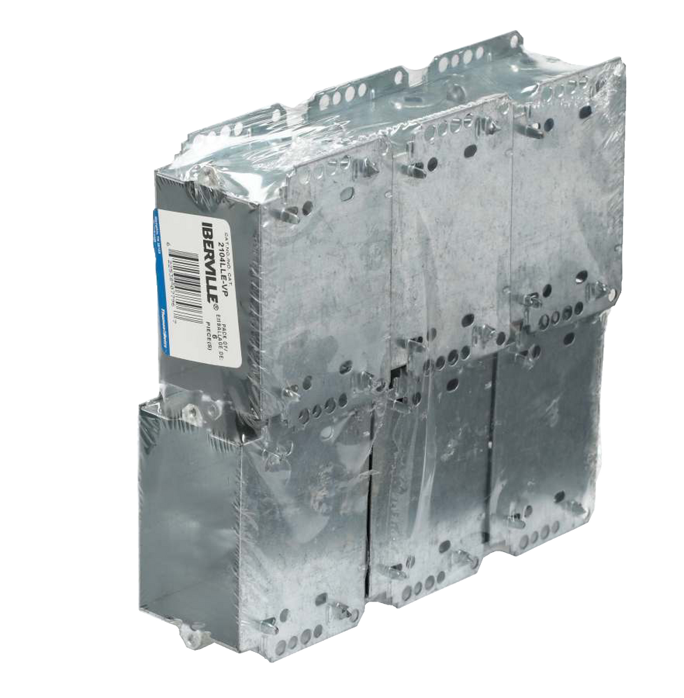 Hubbell 2104LLEUVP6 1 Gang Device Box with Cable Pryouts Ends, Raised ...