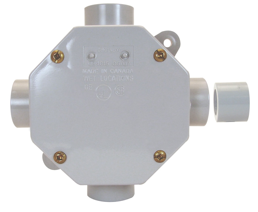 Boîte de jonction ronde IPEX 37007-701 en PVC avec 4 bornes non filetés ...