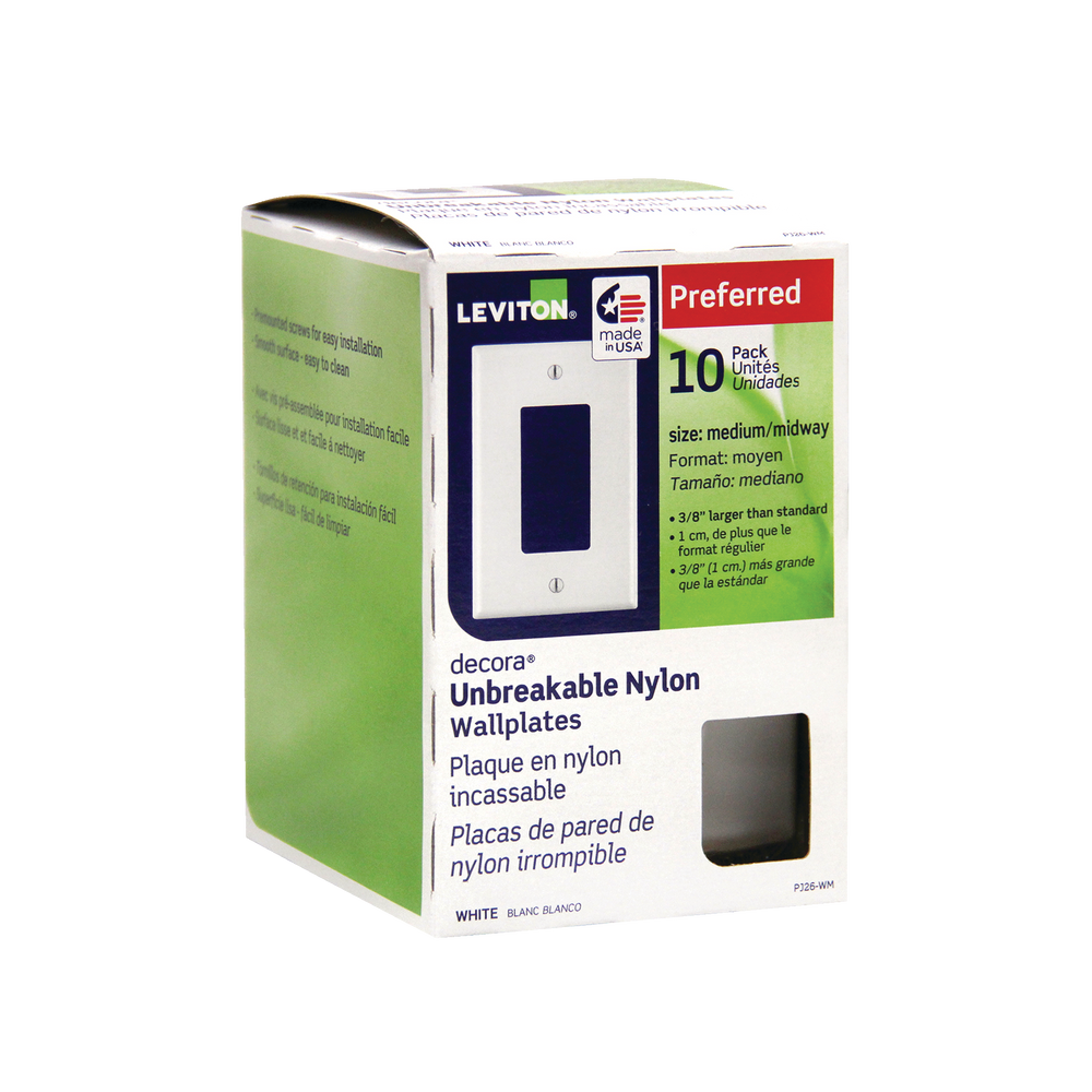 Leviton 0PJ26-755 Decora Rocker Style Switch Midway Nylon Wallplate, 1 ...