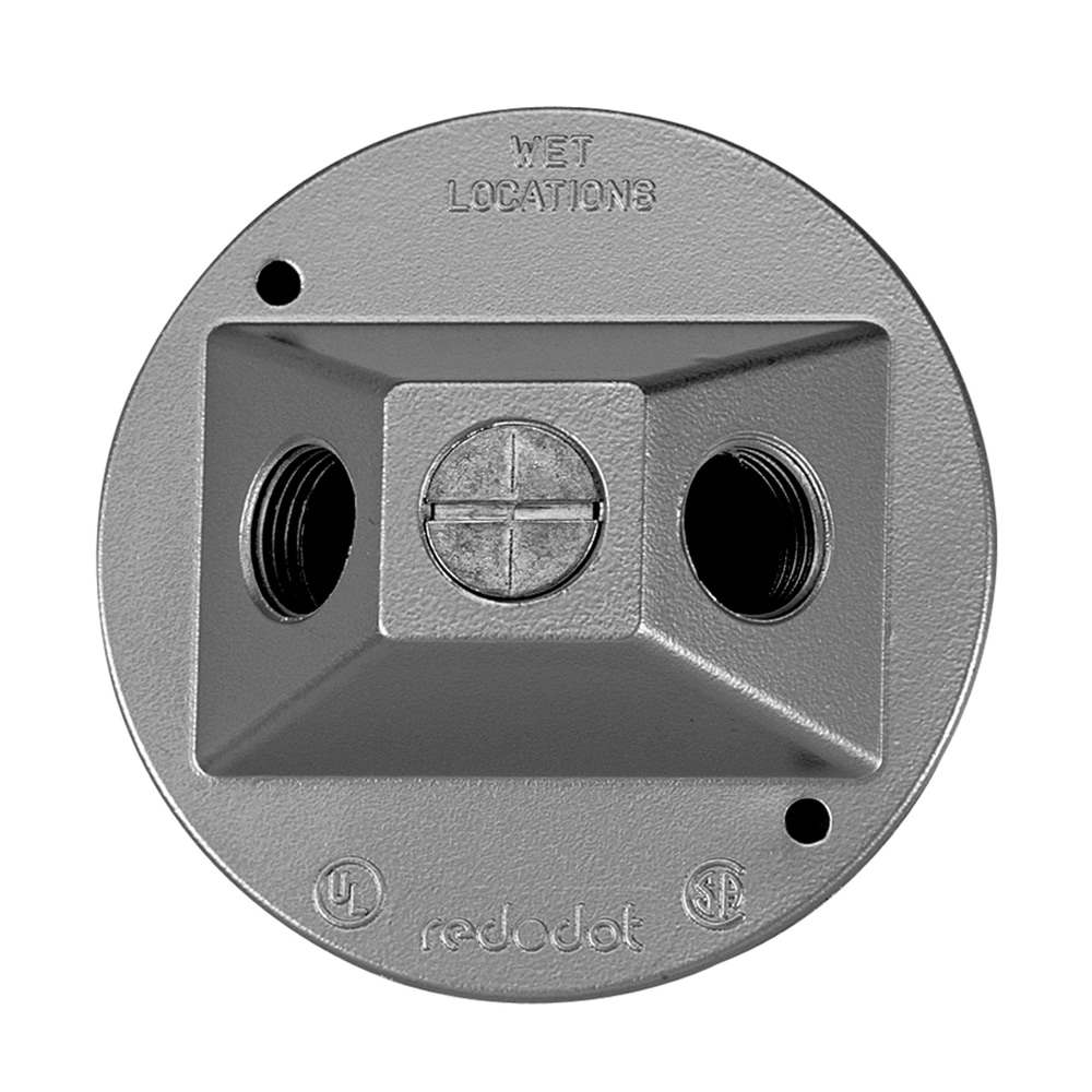 Hubbell 5193-0 Outdoor Round Weatherproof Cluster/Outlet Cover, One 1/2 ...