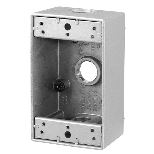 Hubbell 5320-0 1 Gang Weatherproof Outlet Box, Three 1/2-in Threaded ...