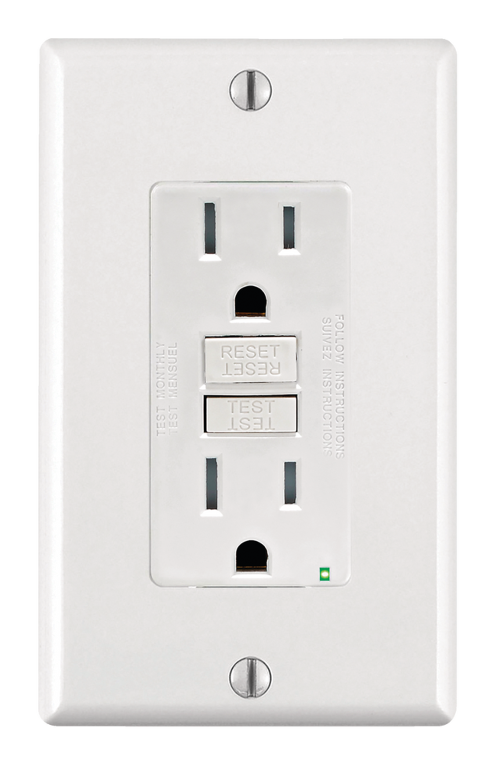 Réceptacle/prise DDFT mince et inviolable Leviton GFTR1-772 Decora avec ...